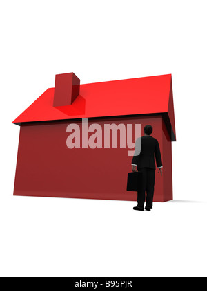 3d man, building the house Stock Photo - Alamy