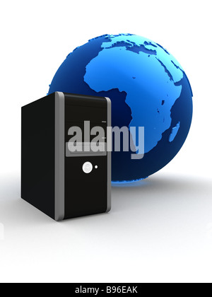 3d illustration of earth globe with key, isolated over white Stock ...