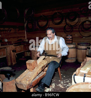 Wooden Barrel Maker at 19th Century Pioneer Village;Black Creek Pioneer ...