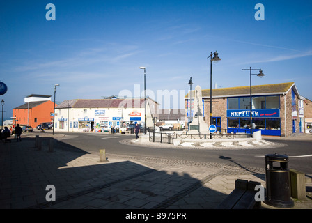 Seahouses town centre, Northumberland, England Stock Photo - Alamy