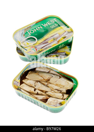 Branded Packaging Of John West Sild Fish In Tomato Sauce Isolated ...