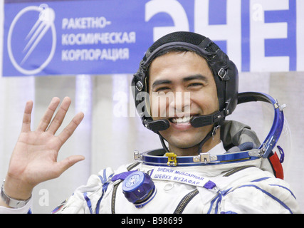 Malaysian astronaut Sheikh Muszaphar Shukor during a news conference ...