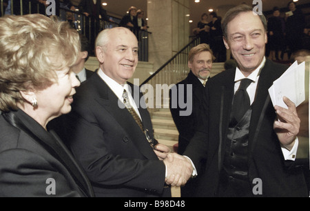 The U S S R President Mikhail Gorbachev left and Russian President ...