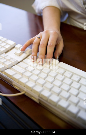 Close up of businesswoman hand touching network concept on screen Stock ...