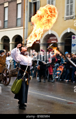 Fire eaters historical parade of the feast of St Nicola Castelfranco ...