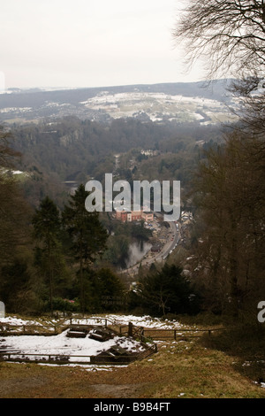 Winter snow at Matlock Bath in the Derbyshire Peak District England UK ...