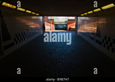 Urban pedestrian subway under road in Newport South Wales UK Stock ...