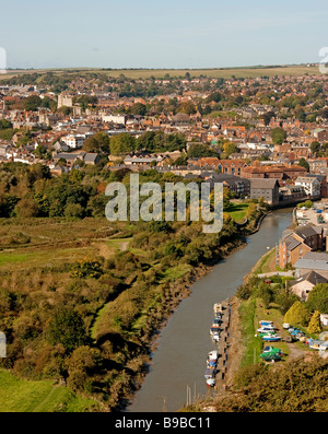 A View Of The Town Of Lewes and The River Ouse, Lewes, East Sussex, Uk ...