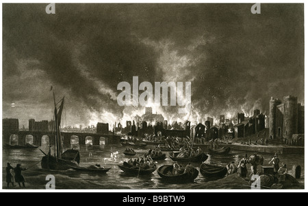 The Great Fire of London, 2-5 September 1666 Stock Photo - Alamy