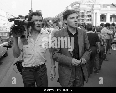 Alexander Nevzorov the author and host of the TV program 600 seconds ...