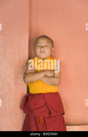 A Buddhist monk portrait against temple background Stock Photo - Alamy