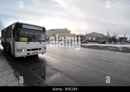 Winter street scenes in Atyrau, Western Kazakhstan Stock Photo - Alamy