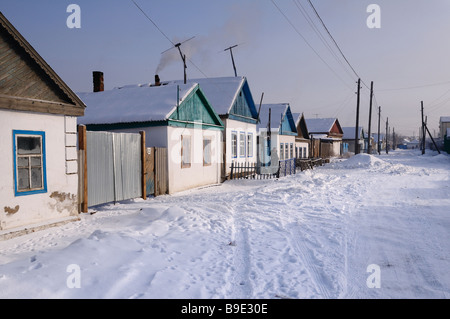 Winter snow scenes by frozen Ural River, Atyrau, Kazakhstan Stock Photo ...