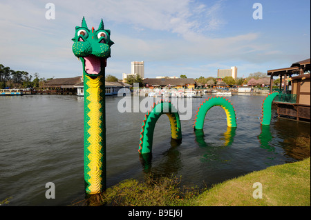 Lego sea serpent in water at Downtown Disney Orlando Florida Stock ...