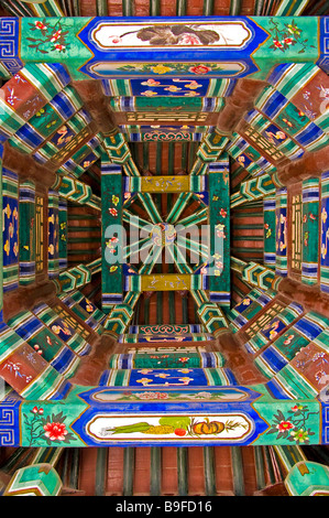 A vertical shot of the structures inside under renovation wall Stock ...