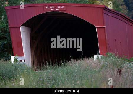 The Holliwell Covered Bridge of Madison County after a winter snow ...