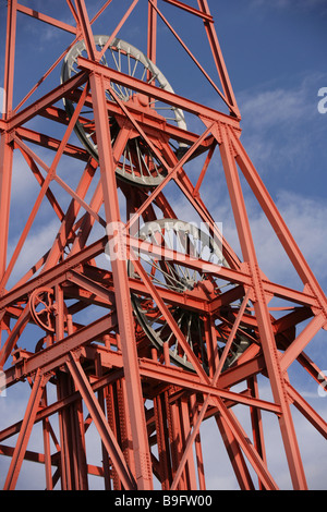 Coal mine winding wheel from pithead Stock Photo - Alamy