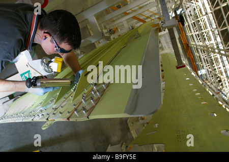 Airbus A380 wing production at Broughton Near Chester, UK Stock Photo ...