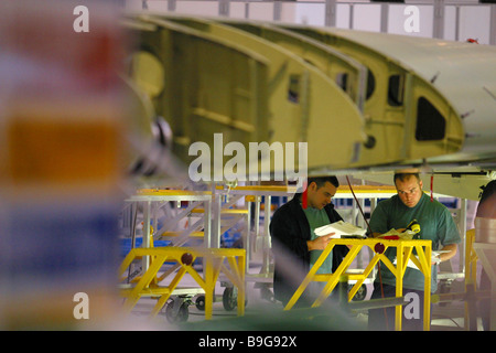 Airbus A380 wing production at Broughton Near Chester, UK Stock Photo ...