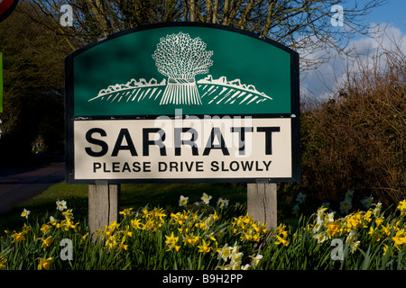 Sarratt Village sign Stock Photo - Alamy