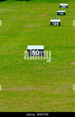 Golf driving range targets Stock Photo - Alamy