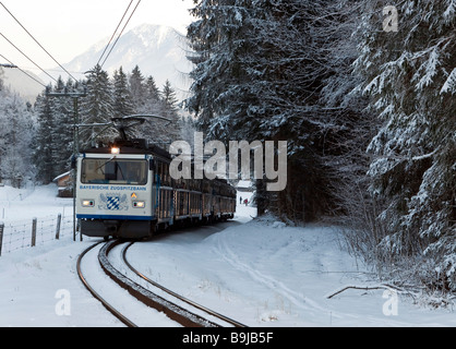 Rack railway to Zugspitze, Bayerische Zugspitzbahn, Eibsee train ...