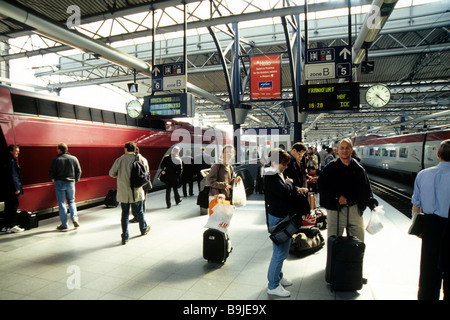 Zuidstation Brussels Midi Belgium A train arrives at the station in the ...