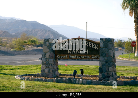 Entry to Furnace Creek Ranch, holiday resort at Death Valley National ...