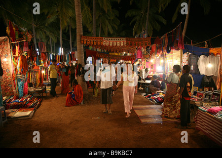 A scene from the saturday night market at Baga in Goa, India Stock ...