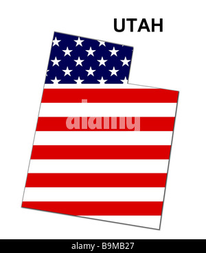 Utah State flag map Illustration Stock Photo - Alamy