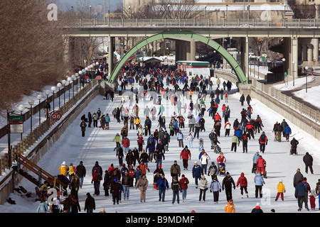 Canada, Ontario province, Ottawa, Bal de Neige Festival, ice skating on ...