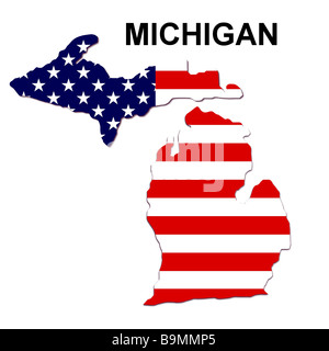 Michigan USA state stars and stripes background. 3D Rendering Stock ...