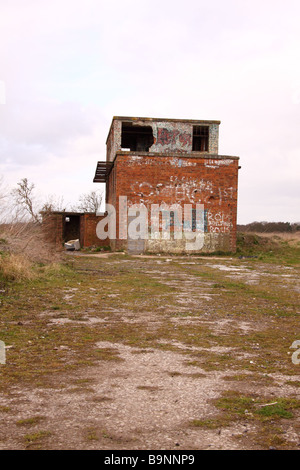 Derelict control tower at raf wigsley lincolnshire Stock Photo - Alamy