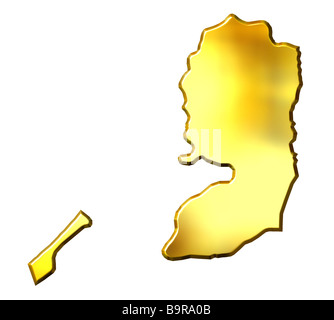 Palestine 3d golden map Stock Photo - Alamy