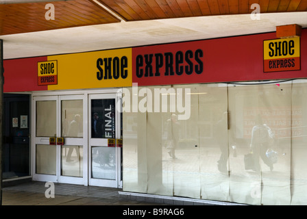 A closed down Shoe Express Shop in Margate high street UK Stock Photo ...