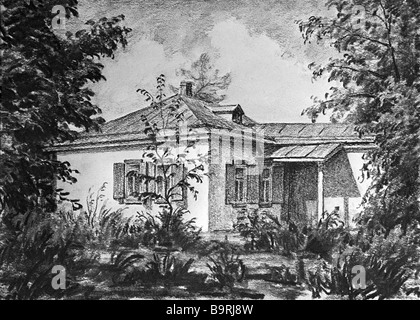 Sergei Chekhov the nephew of Anton Chekhov at the house museum in Stock ...