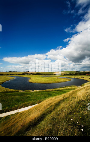 Meanders of the River Cuckmere at Seven Sisters Country Park in the ...