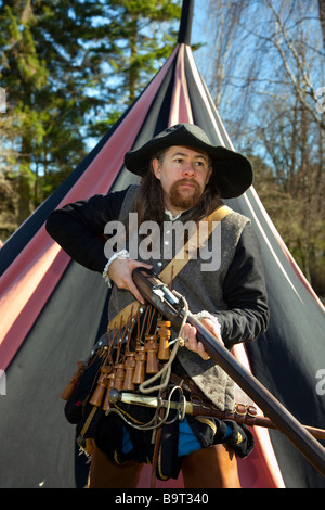 Armed Border reivers; Andrew (MR) holding 16th century medieval ...