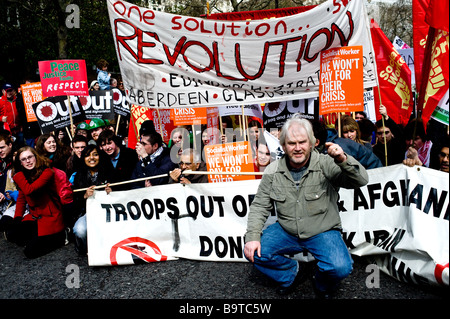 Protesters at a peace demonstration in London Stock Photo - Alamy
