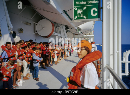 Life jacket vest drill aboard the Cruise Ship Stock Photo - Alamy