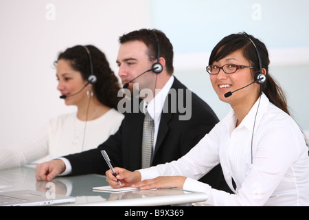 Group of young business customer service people Stock Photo - Alamy