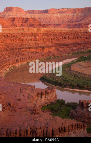Colorado River from the Potash Road, with Navajo Sandstone Stock Photo ...