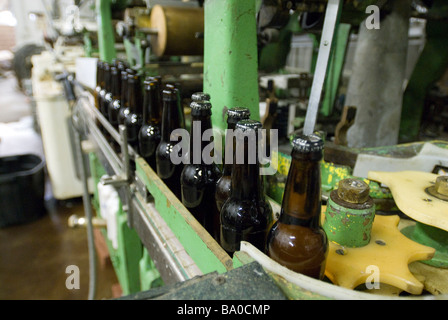 Bottling line at a small craft brewery Stock Photo - Alamy
