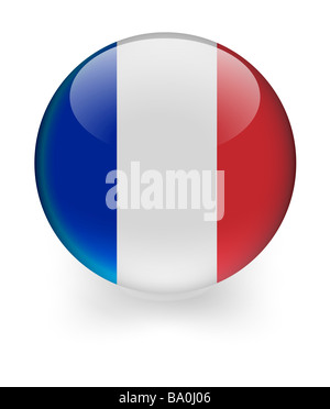 France flag with reflections. Country. 3d render illustration Stock ...