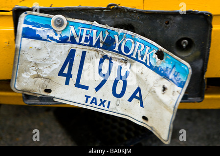 Taxi license plate, New York City, USA Stock Photo - Alamy