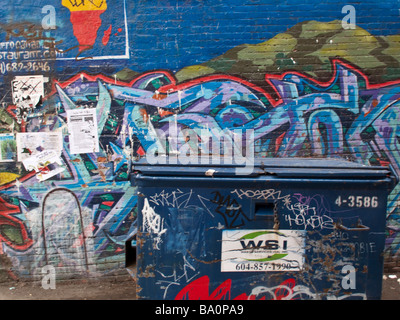 Back alley graffiti, East Vancouver, British Columbia, Canada Stock ...
