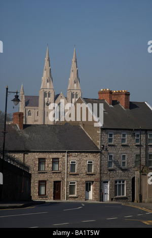 looking towards St Patricks Roman Catholic cathedral through streets ...