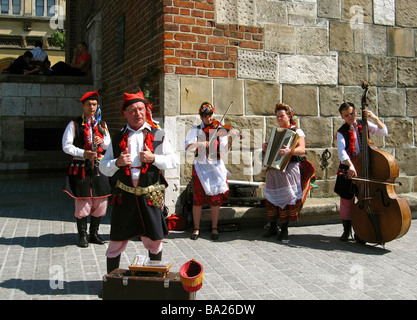 Folklore band playing at Main Market Square in Krakow Poland Stock ...