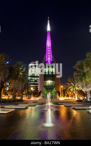 Swan Bells tower at night, Perth, Western Australia, Australia Stock ...