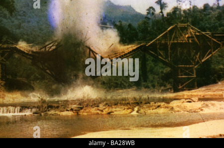 BRIDGE EXPLOSION, THE BRIDGE ON THE RIVER KWAI, 1957 Stock Photo - Alamy